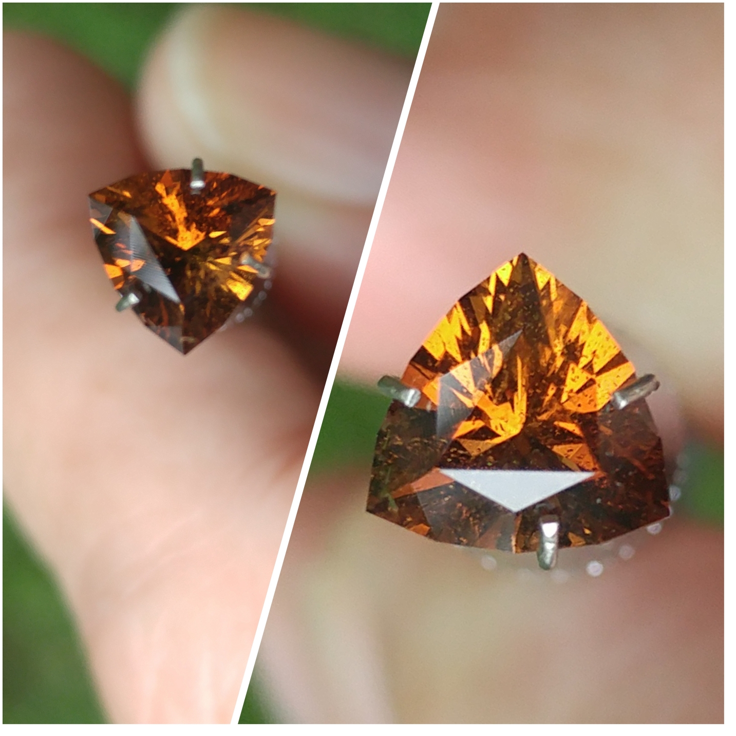 Brown Topaz Floater Trillion – Silver Dimensions